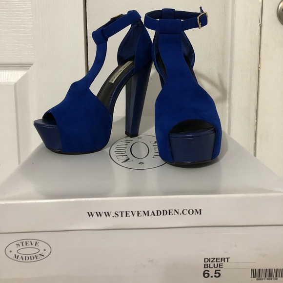 Steve Madden | Shoes | Steve Madden Dizert High Heel Platform Blue ...